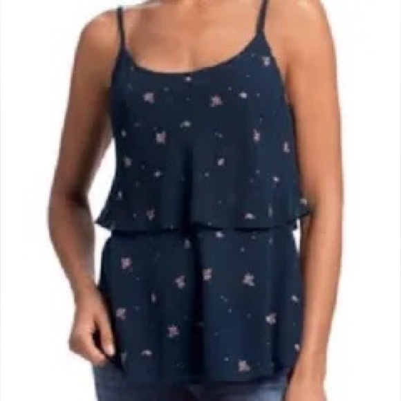CAbi | Tops | Cabi Tops Cabi 795 Navy Blue Floral Tiered Layered Cami ...